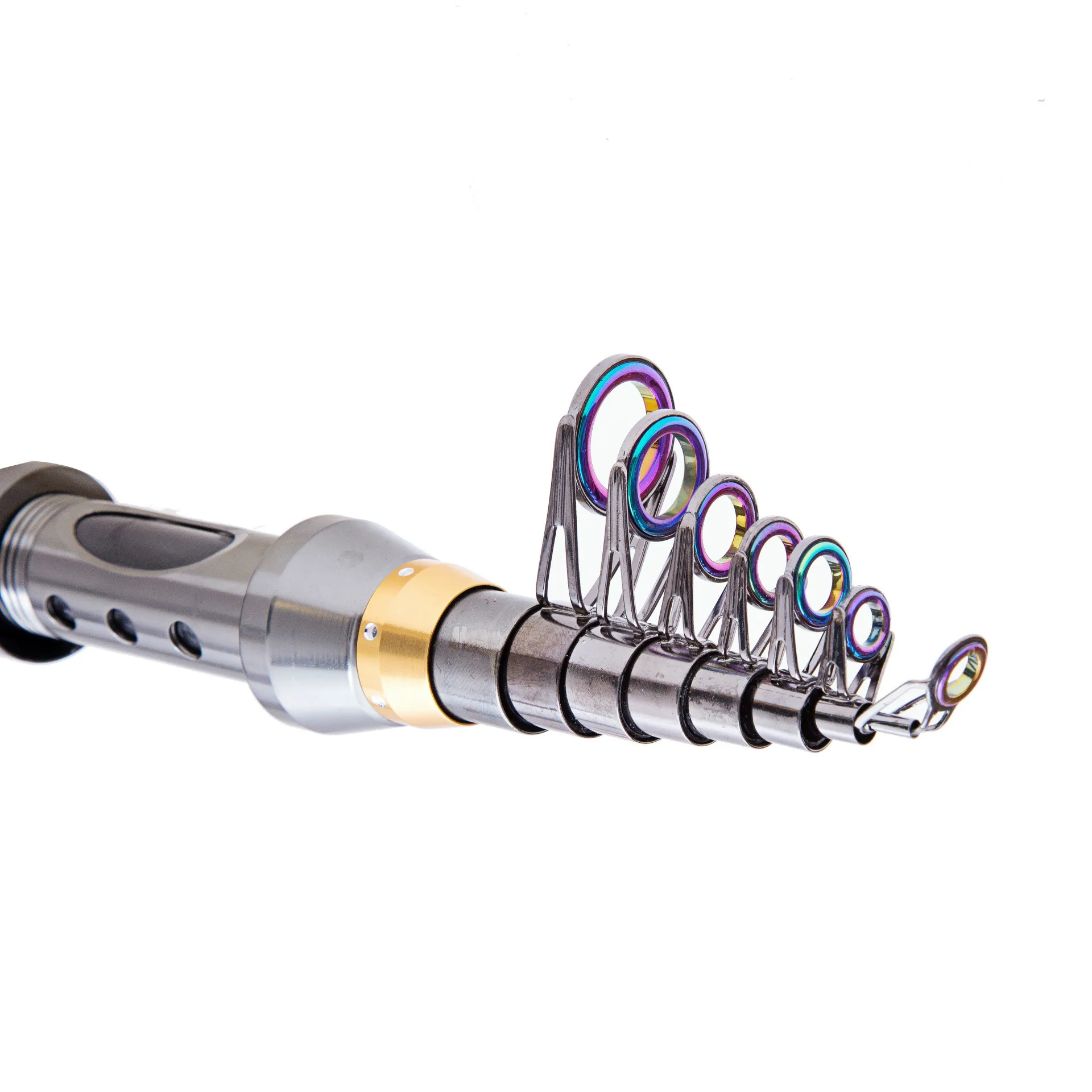 fishing rod telescopic lure rod with Stainless steel ring and Metal ...