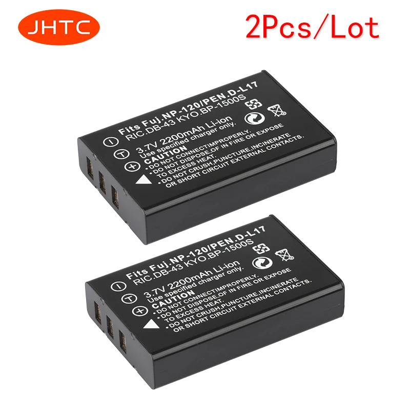 JHTC 2Pcs/lot 2200mAh NP 120 FNP120 NP120 Camera Battery for Fujifilm ...