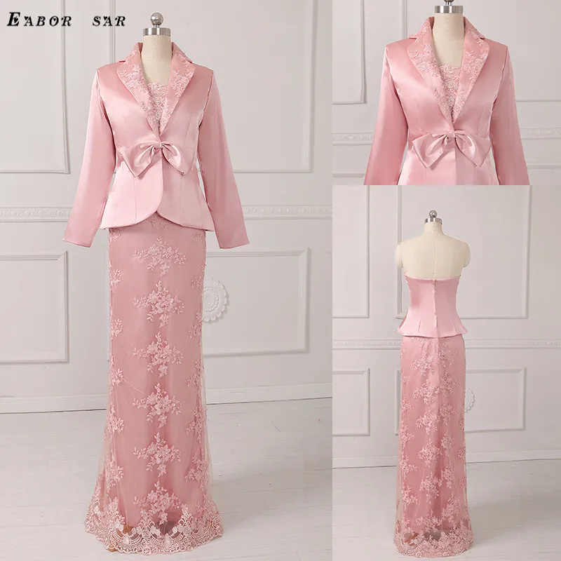 High Quality Strapless With Bow Jacket Appliques Beading Satin Mother ...