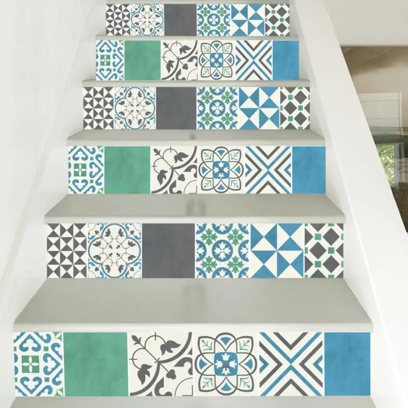 Modern Simple Europe Stair Stickers 6 Piece Stairs Steps Decals Sticker ...