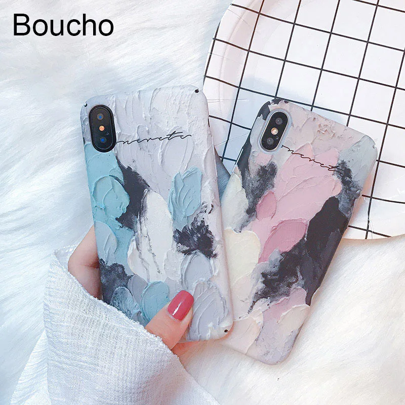 Boucho Art Watercolor Ink Painted Phone Cases For iphone 7 8 6 6s Plus ...