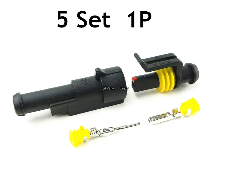 5-sets-Kit-1-Pin-Waterproof-Electrical-Wire-Cable-automotive-Connector ...
