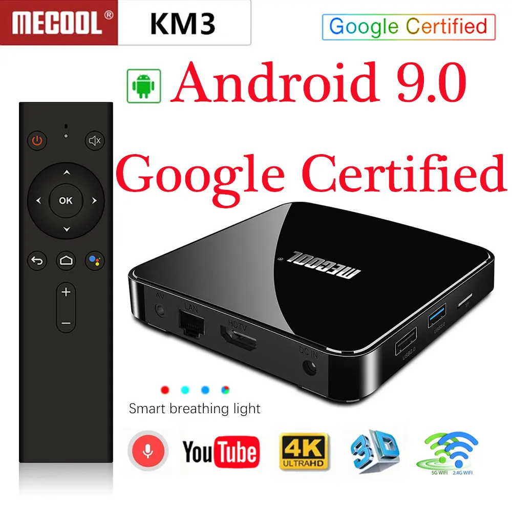 Google Certified Android 9.0 TV Box KM3 ATV 4GB 64GB Streaming 4K ...