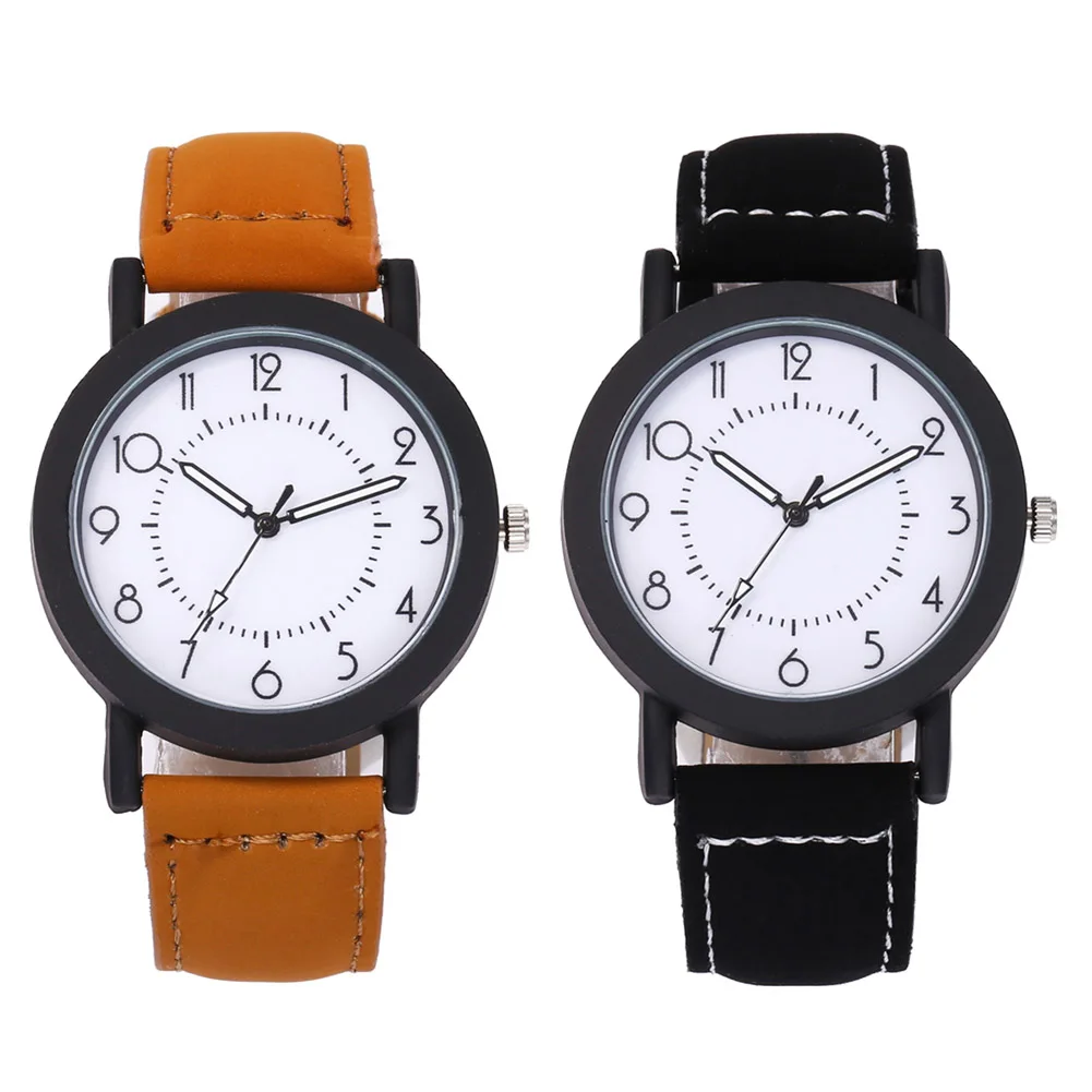 Men Wrist Quartz Watch Student Watches Fashion Round Case Stainless ...