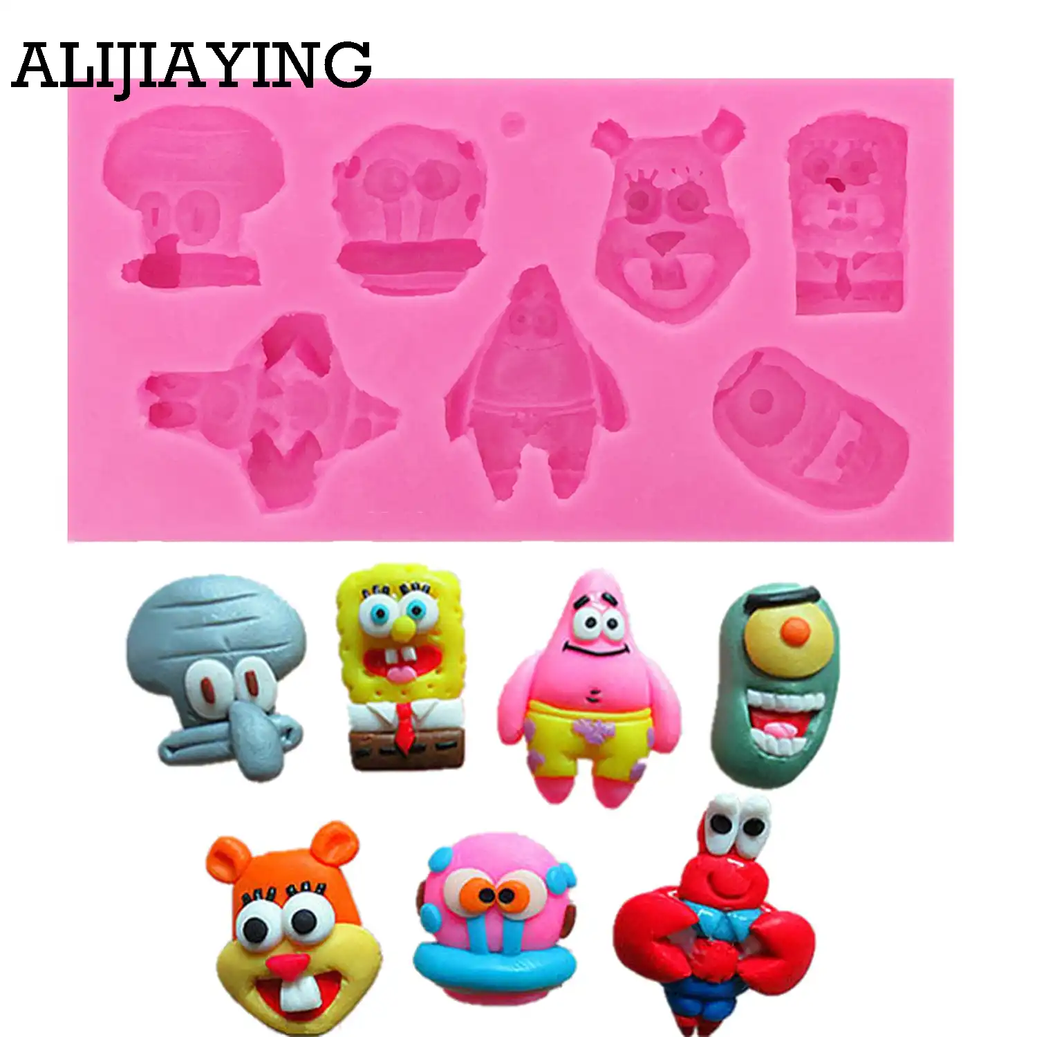 M0704 Cartoon character Spongebob silicone cake mold Chocolate Bakeware ...