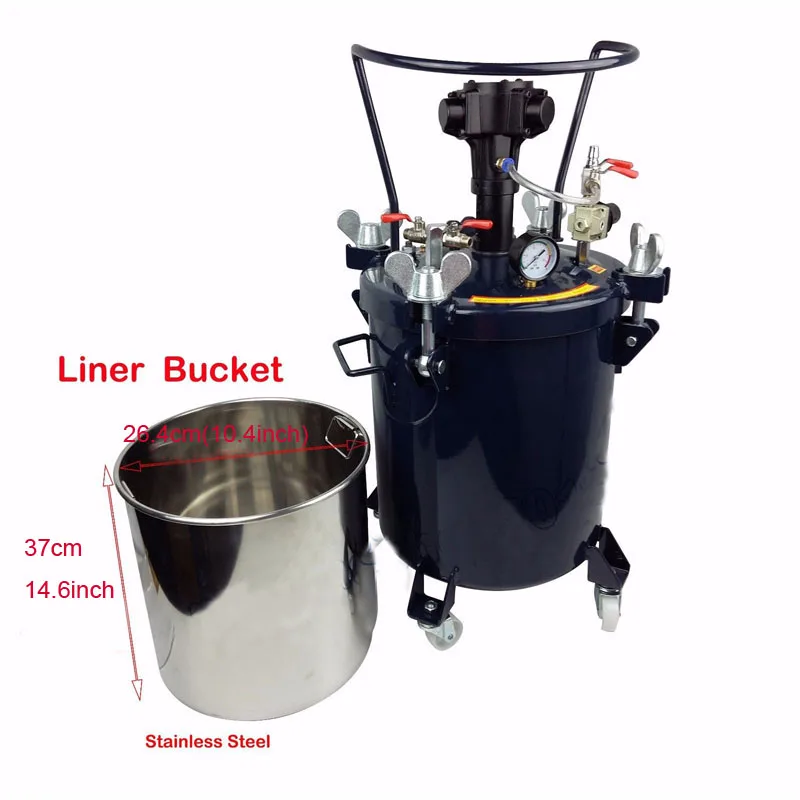20L Pressure Feed Cat Mixertool Pot Tank Sprayer Regulator Air Agitator ...