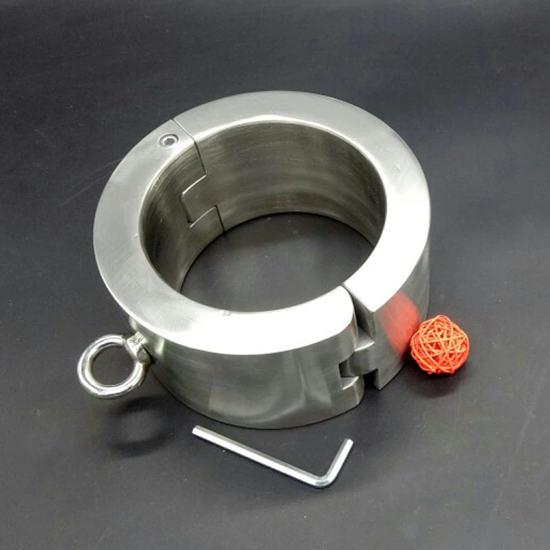 Stainless Steel Super Heavy Neck Collar Metal Bondage Restraints Slave ...