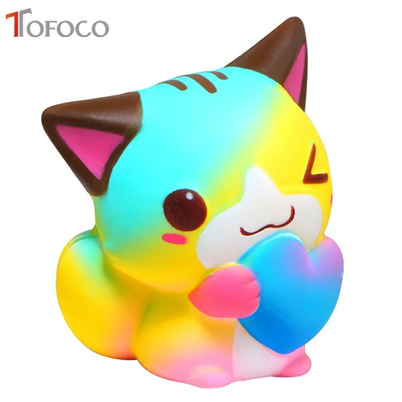 TOFOCO New Kawaii Cat Heart Squishy Jumbo Slow Rising Toys Antistress ...