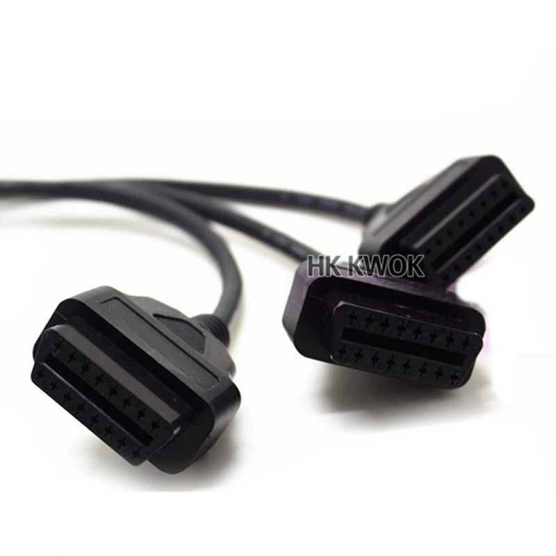 New 16 Pin OBD2 1 to 3 Wire M to 3F Right Angle 16pin Extension Cord ...