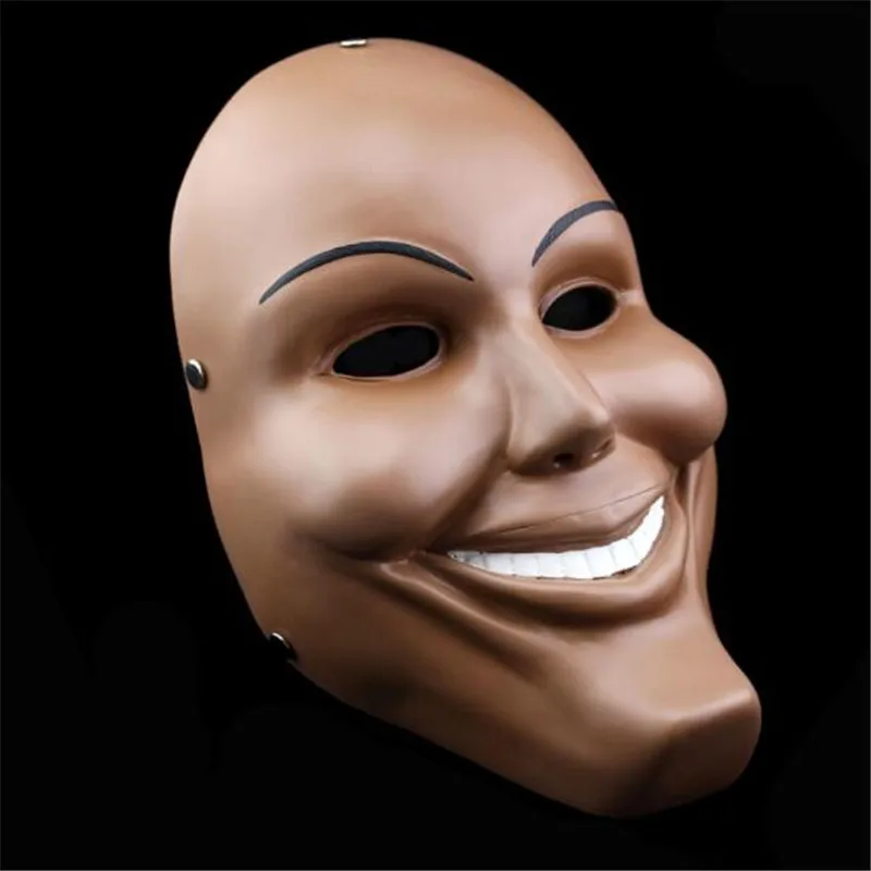 Human Smiling Face Masks Halloween Movie The Purge Masquerade Party Props Adults Smile Resin