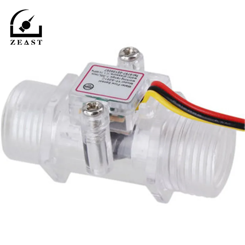 G1/2inch DN15 Transparent Water Flow Meter Flow Meter Hall Flow Sensor ...