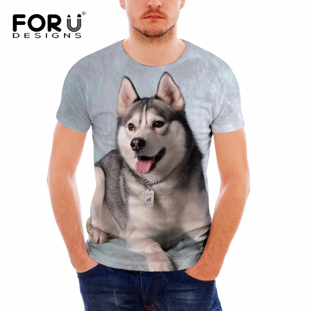 FORUDESIGNS Cool Husky Dog Men/Women T Shirt Summer Tops Tees Animal ...