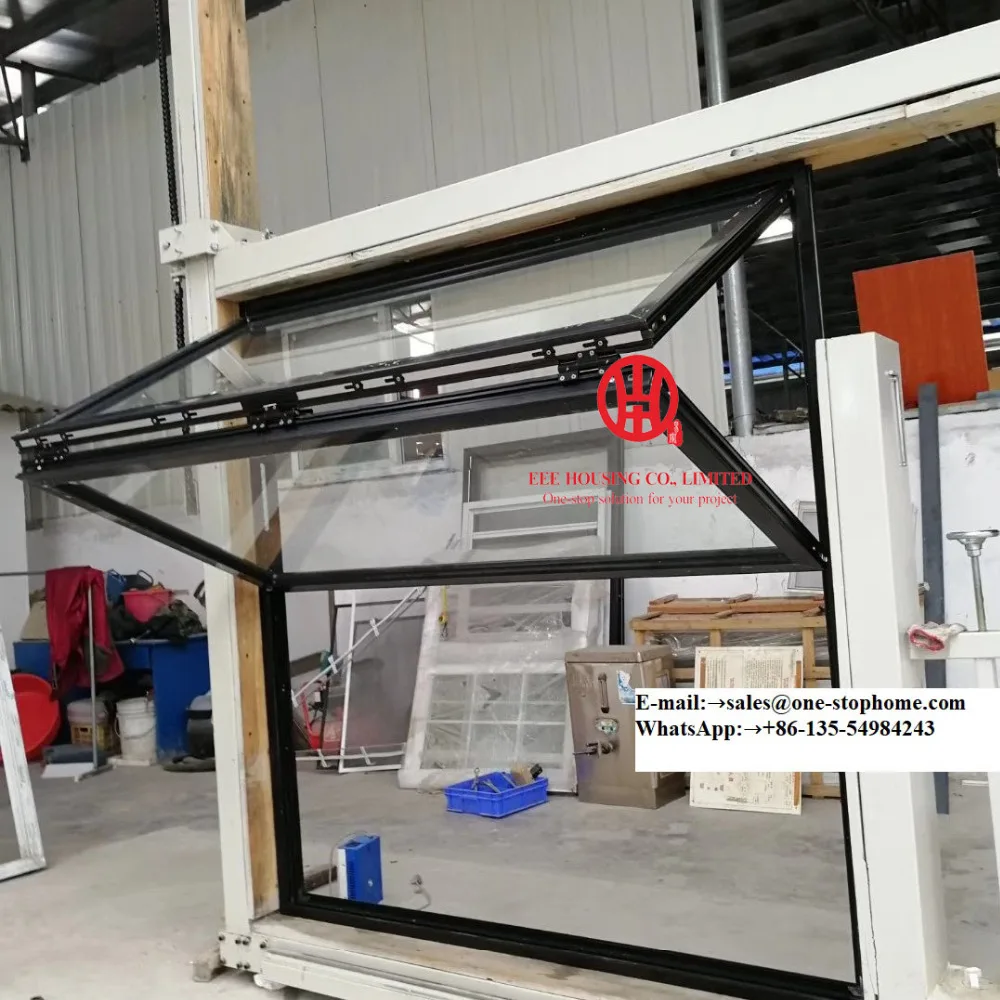 Janela dobrável de alumínio moderna, janela de café, janela de bar ...