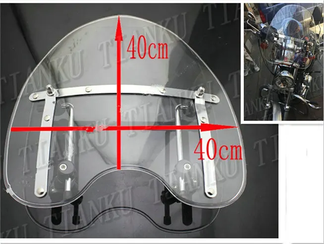 Universal Clear Windshield Windscreen For Motorcycle Street Bike Dual ...