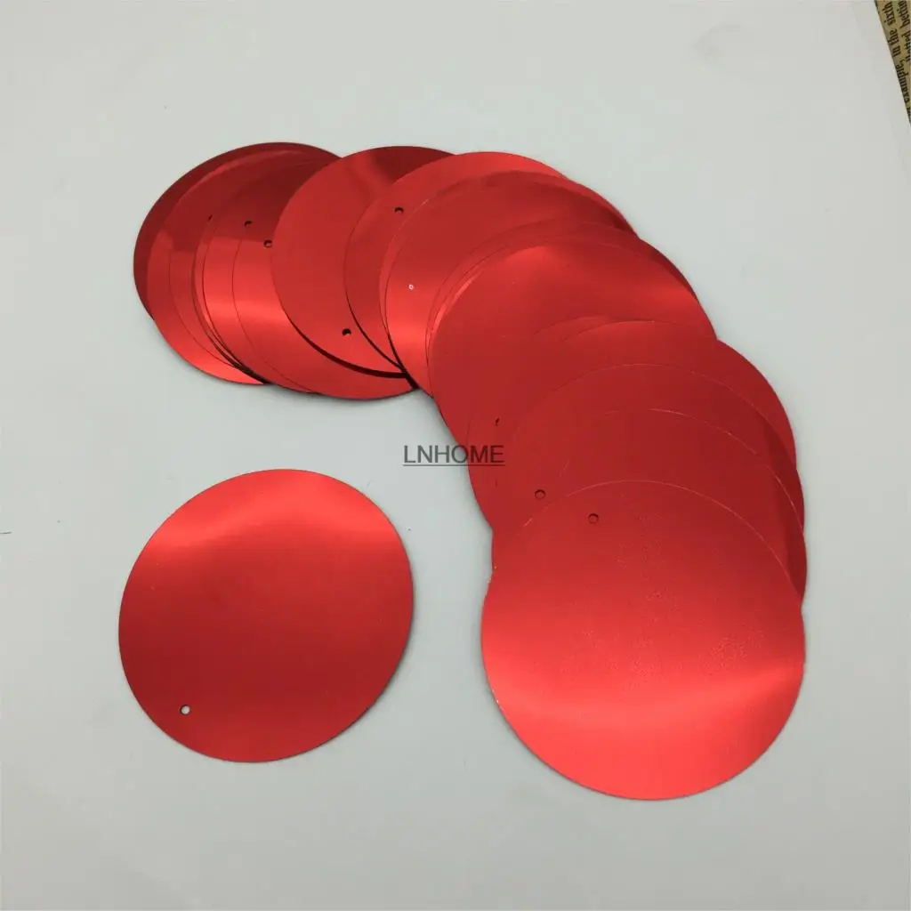 60pcs Large Round Sequins 50mm Pvc Flat Paillette Decoration 1 Side ...