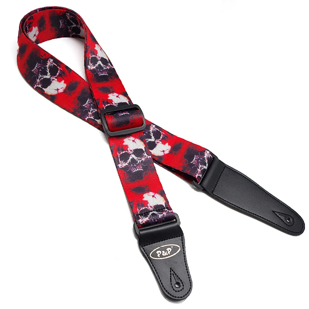 Bloodthirsty Skull Pattern Guitar Strap Electric Guitar Acoustic Guitar ...