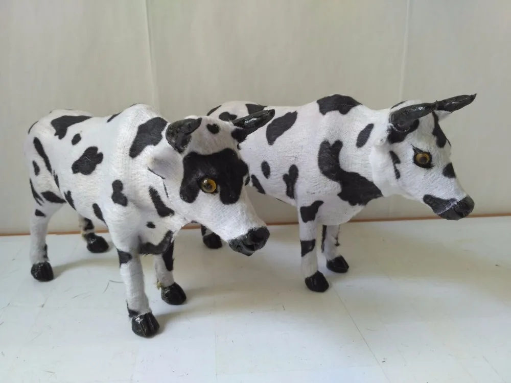 simulation cows one lot /2 pcs plastic&furs dairy cow 22x6x14cm model ...