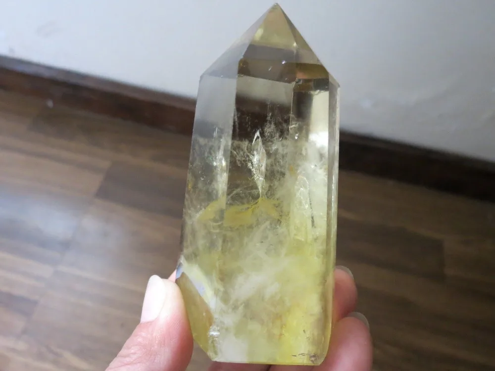 6905+++natural lemon yellow quartz crystal point|crystal love|crystal ...