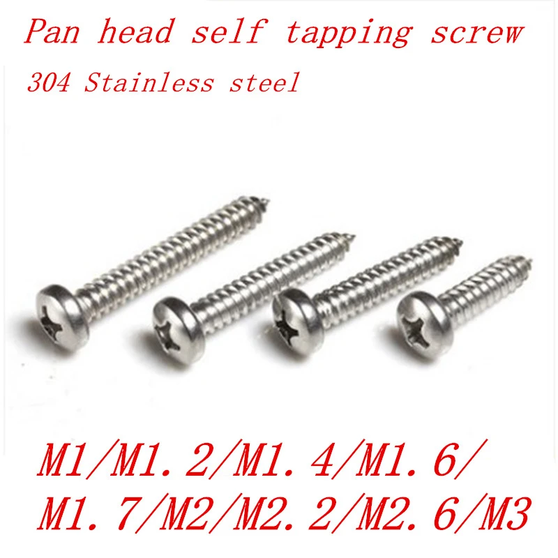 10 100pcs M1 M1 2 M1 4 M1 7 M2 M2 3 M2 6 M3 M4 M5 M6 Stainless Steel