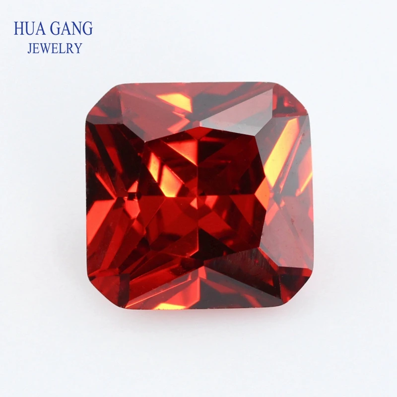 3x3~20x20mm 5A Color Garnet Square Octangle Shape Princess Cut CZ Stone ...