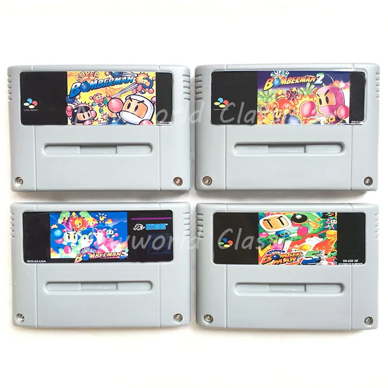 Super Bomberman Series 1 2 3 4 5 for 16 Bit Video Game Cartridge ...