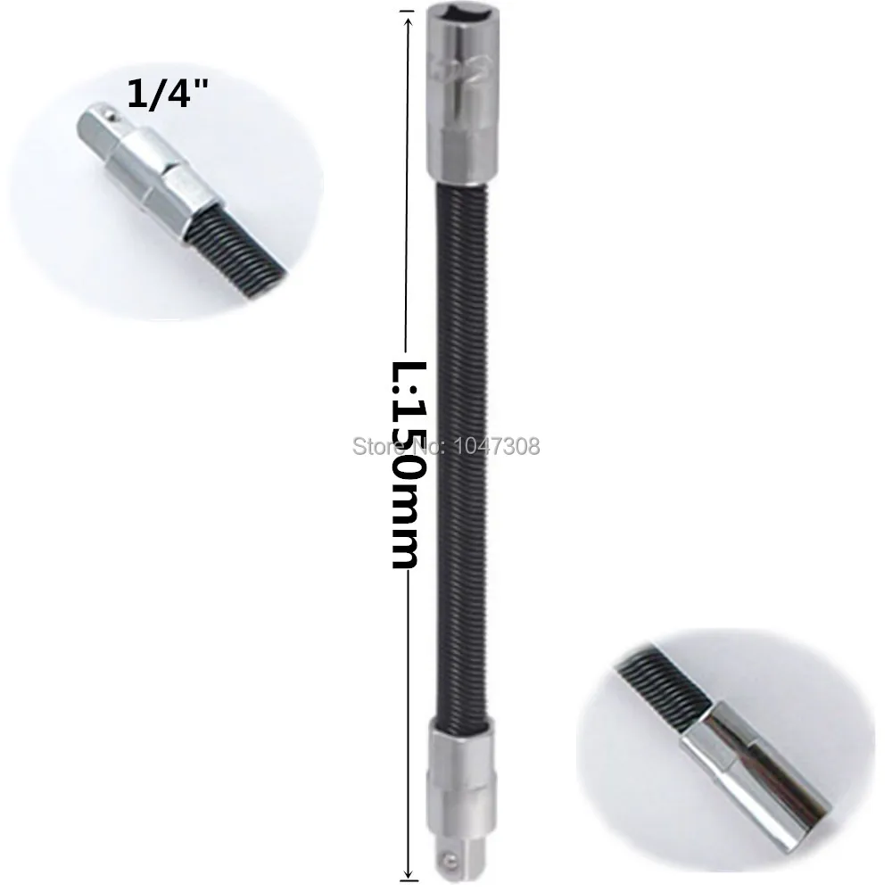 New Flexible Socket Extension Bar Ratchet Flex Tool 1/4" Drive 6" Long ...