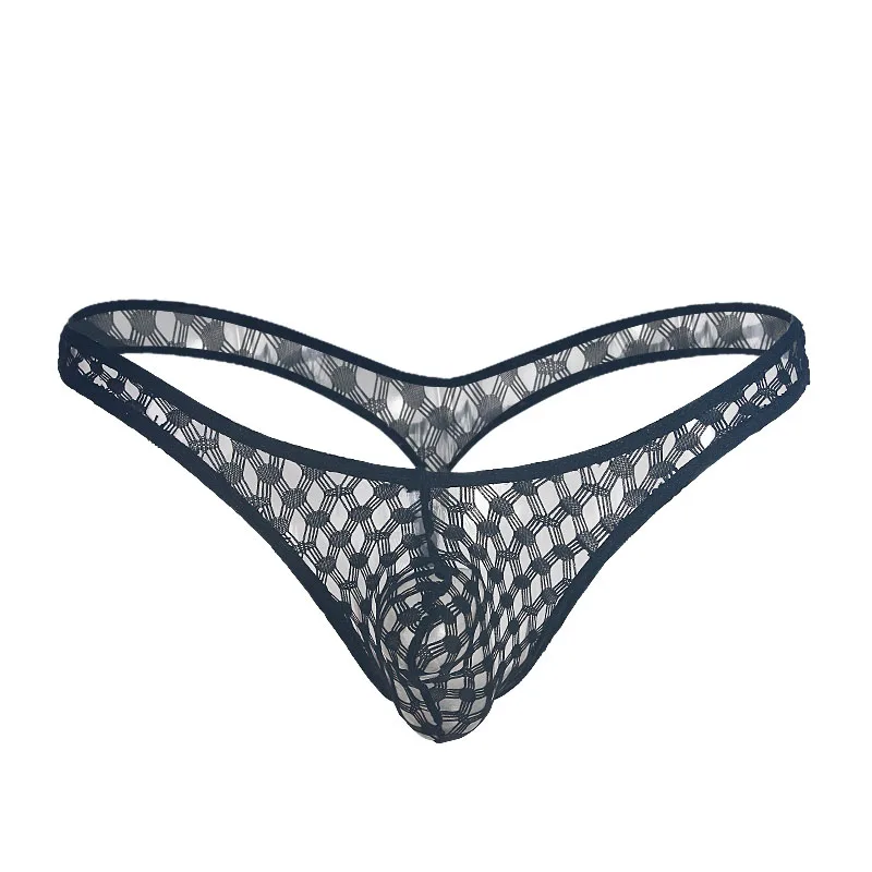 Sexy Men Underwear Grid Transparent Panties Man Bikini Briefs Mens ...