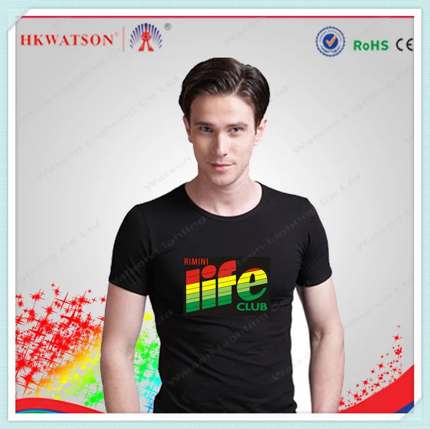 Free Shipping 100% Cotton Novelty Neon Life Club LED Panel T shirt ...