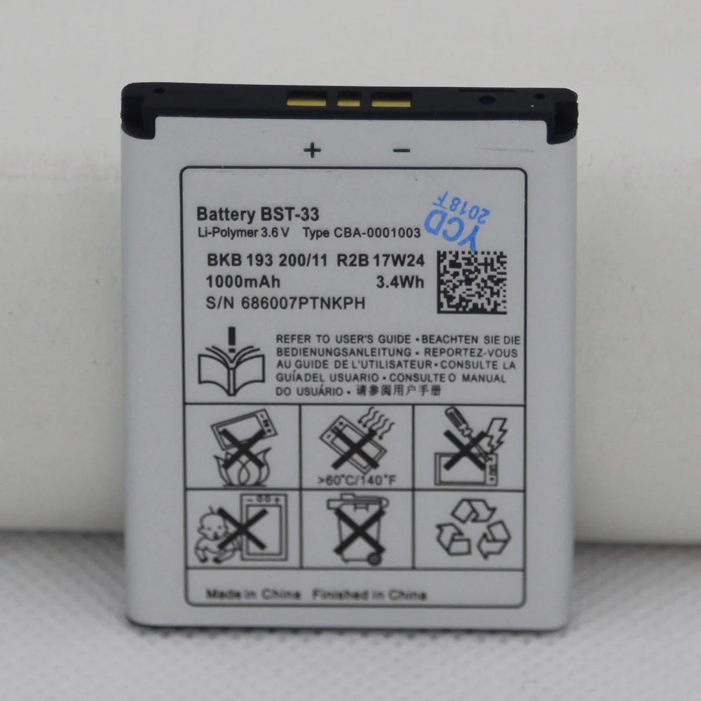 2 шт./лот ISUNOO сменная батарея BST-33 для sony Ericsson 1000mah ...