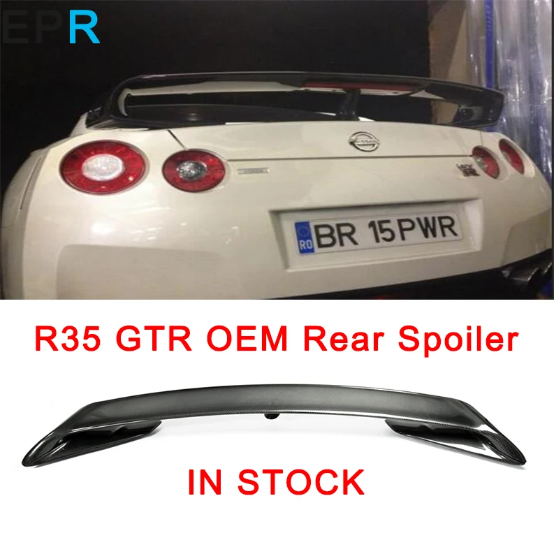 Gtr R35 Oem Style Carbon Fiber Rear Spoiler For Nissan Glossy Fibre ...