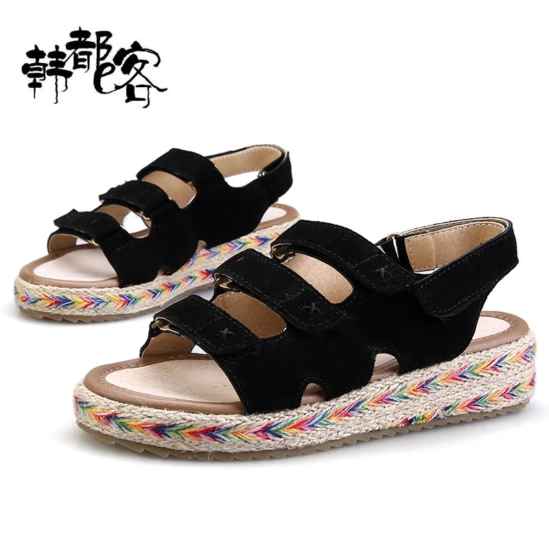 Fashion Hook & Loop Women's Shoes Flock Comfortable Low Heels Women ...