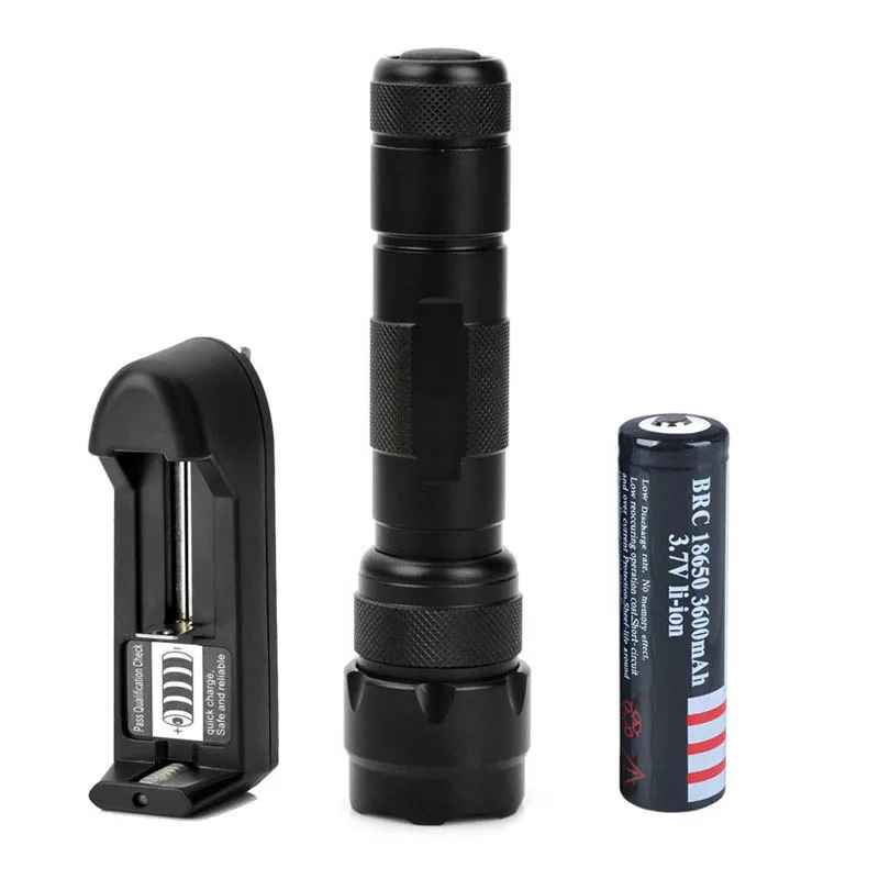 White Light 3 Mode Flashlight set 1000lm T6 LED Flashlight Torch LED ...