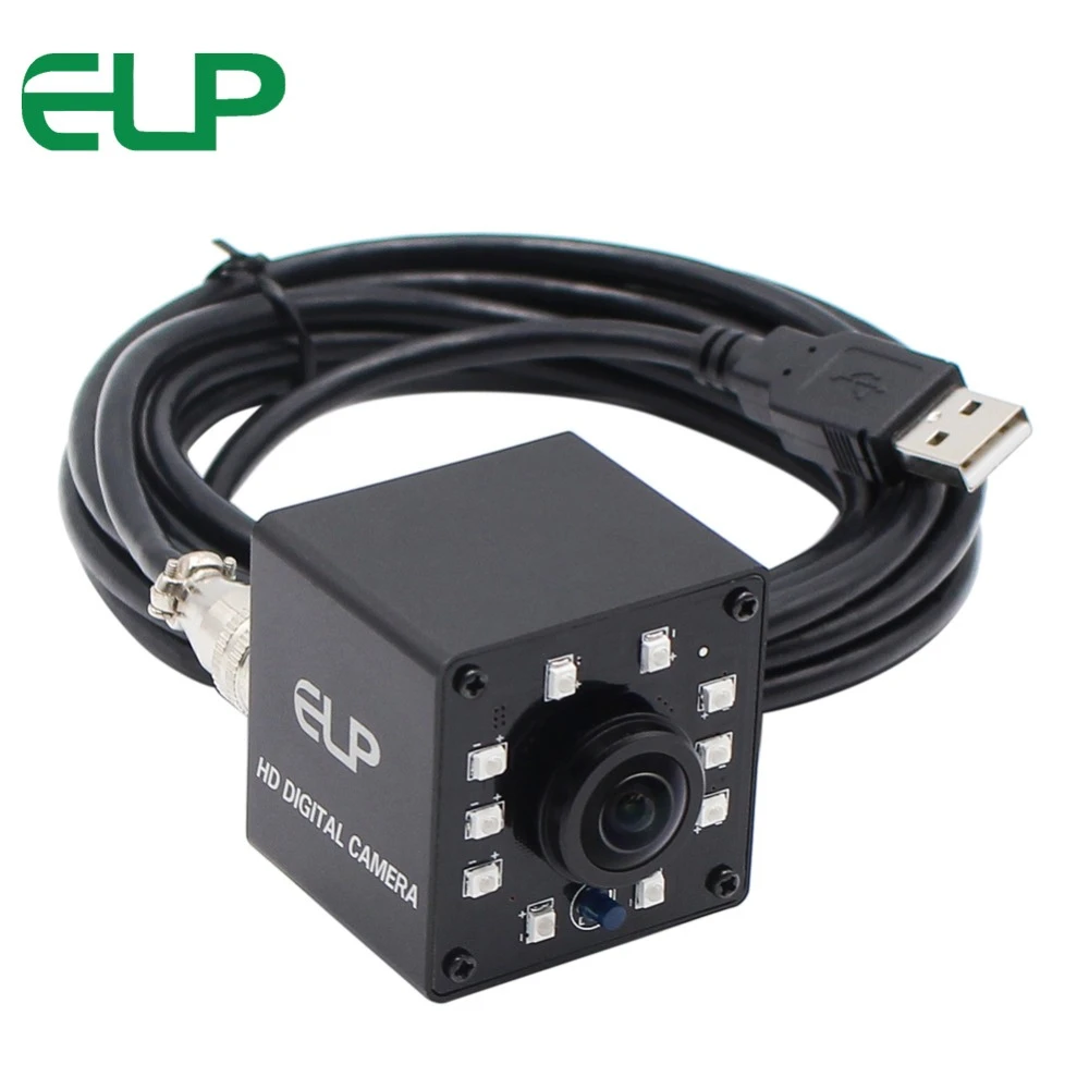 ELP 광각 IR usb 카메라 1.3 메가 픽셀 AR0130 내시경 감시 카메라, 850nm 적외선 LED 포함|ir usb ...