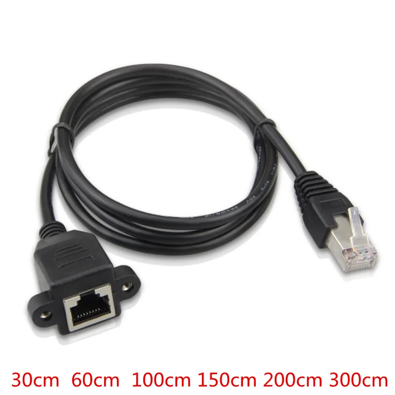 RJ45-Short-Cable-Male-To-Female-Screw-Panel-Mount-Ethernet-LAN-Network ...