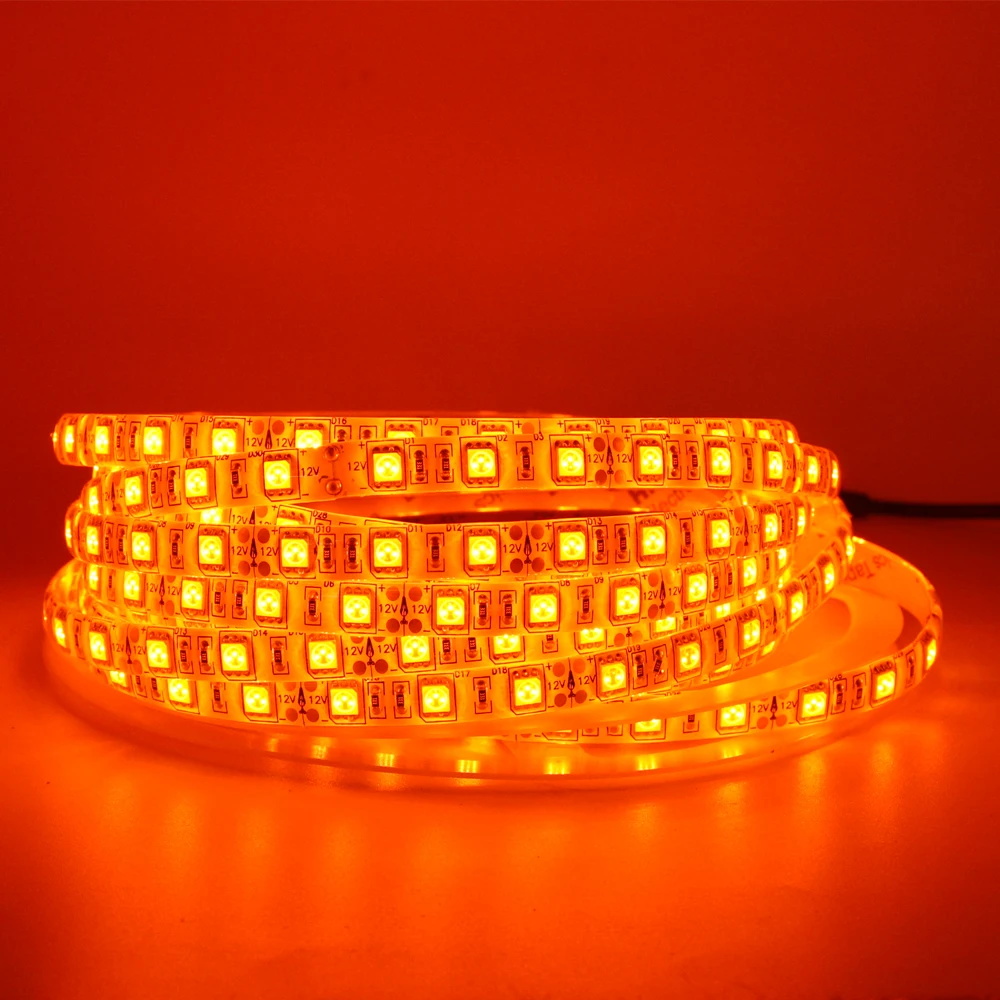 Tira-de-luces-LED-de-color-naranja-cinta-luminosa-Flexible-de-diodo ...