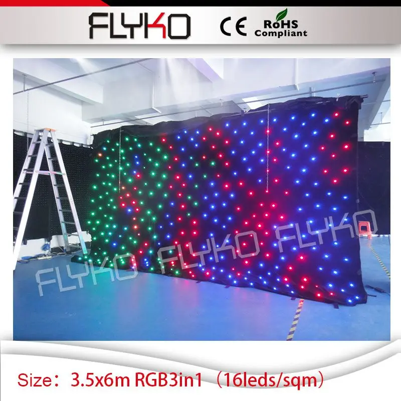 3.5m*6m Led Star Curtain Wedding Backdrop Rgb3in1 Led Lighting Display ...