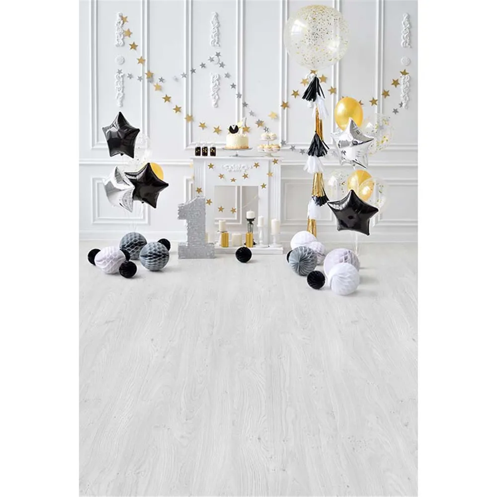 Baby-1st-Birthday-Party-Photo-Backdrop-Wood-Floor-Printed-Colorful ...