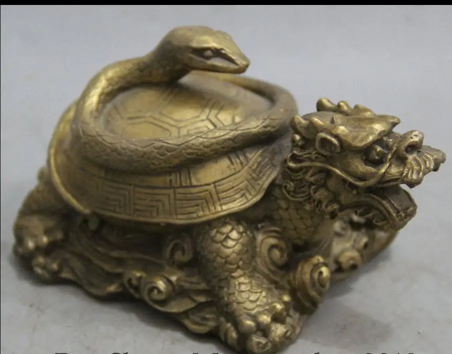 671115867*++6" China Brass Dragon Turtle Tortoise Snake God Beast ...