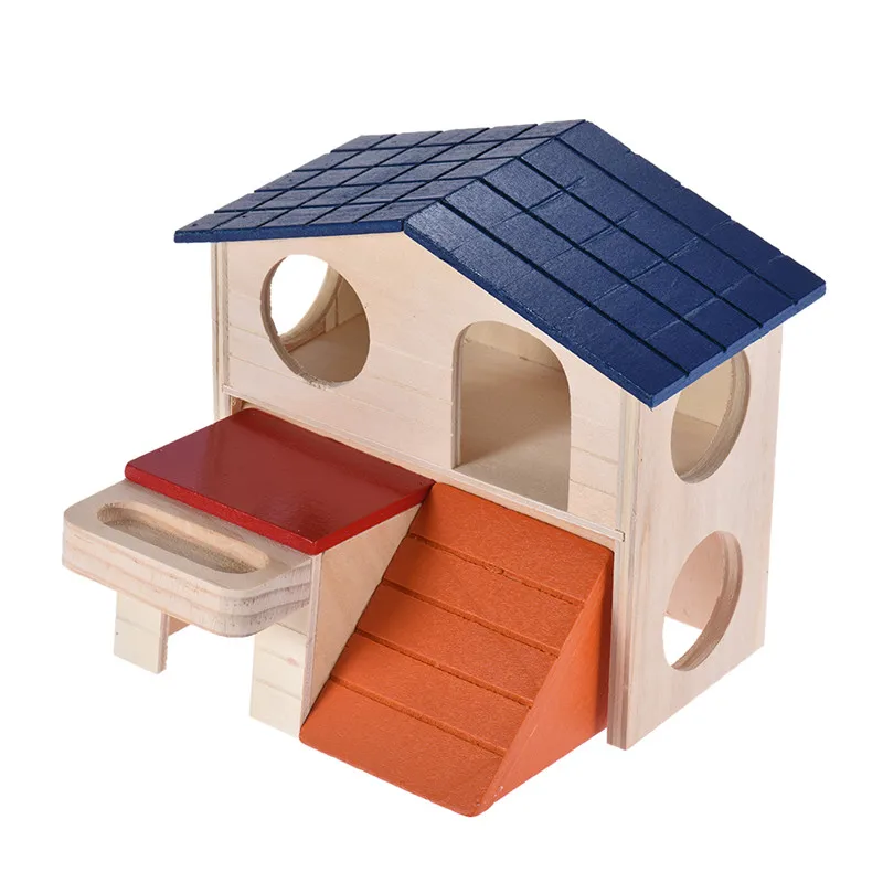 Hamster House Home Wooden Warehouse Cottage Two Piece Animal Pet Rat ...