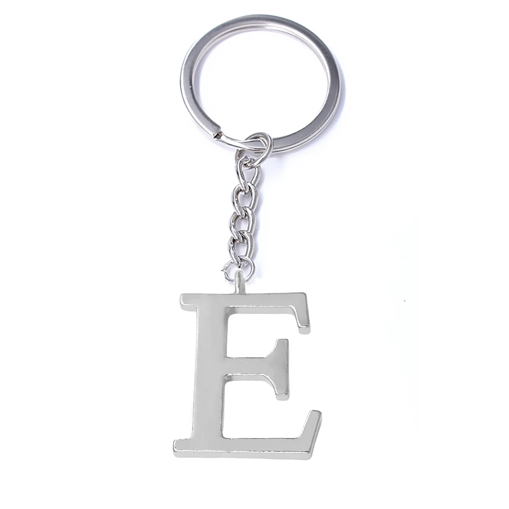 Pop alloy rhodium plated alphabet key chain metal alphabet letter E ...