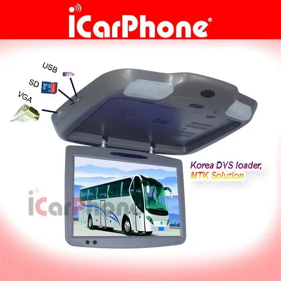 Roof Mount Dvd Tv For Bus With Car Tv Flip Down Monitor + Dvd Player ...