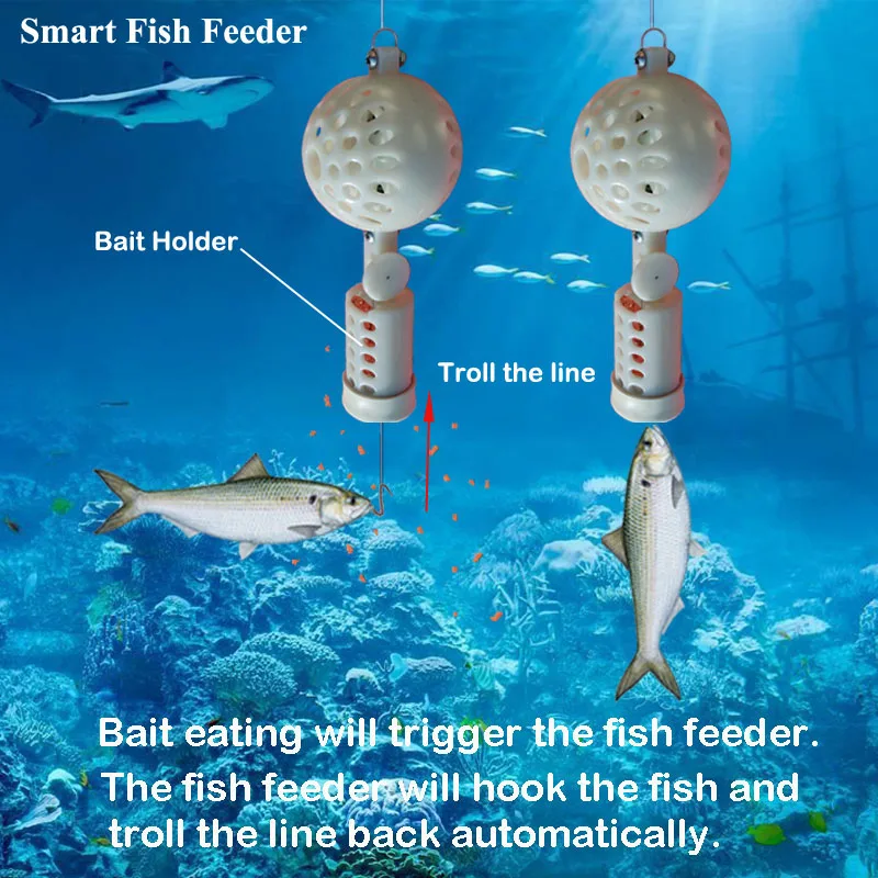 Smart Fish Feeder Bait Holder Fish Bite Trigger Hook Automatically ...