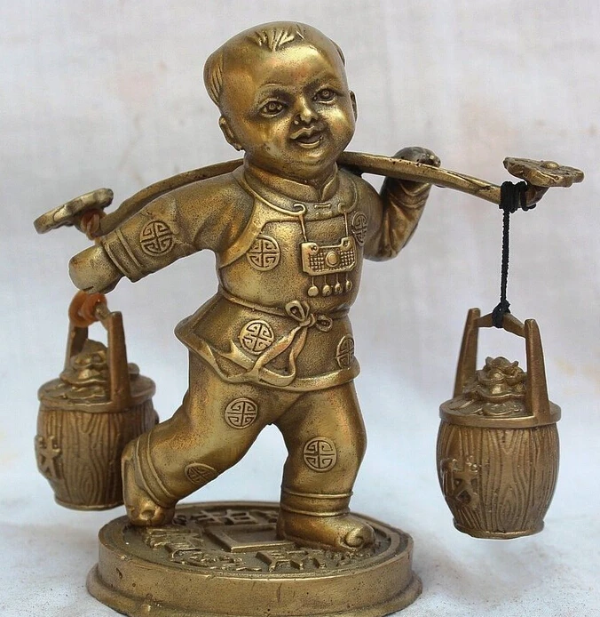 Chinese Old Bronzes Statue Ruyi Fu Money Fish Copper Statue - buy at ...