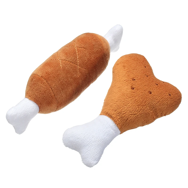 Large 20cm Chicken Legs Plush Toys Chewing Bone Squeak Sound Toys ...