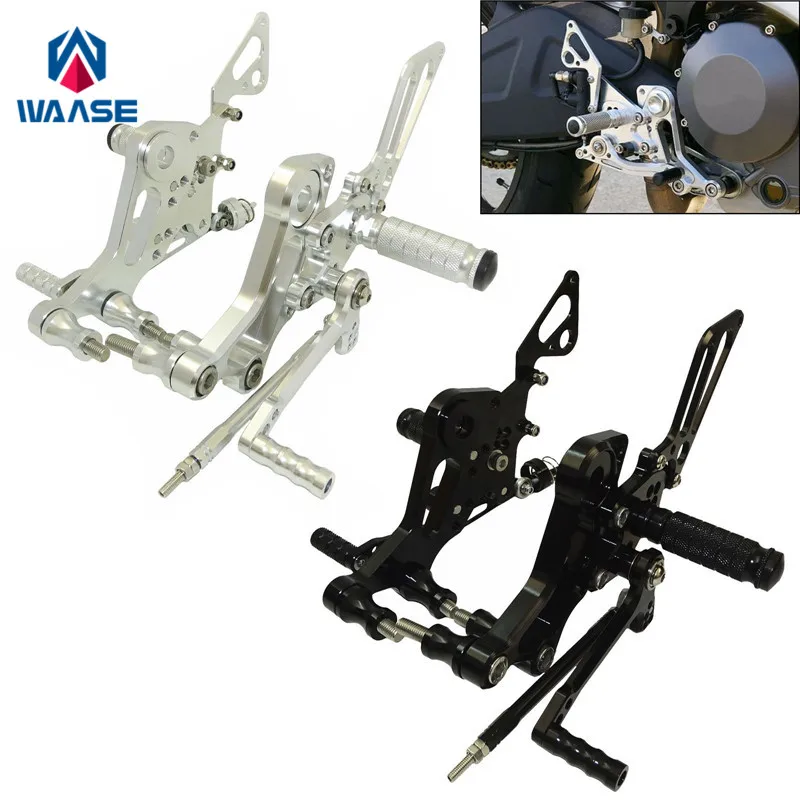 waase Motorcycle CNC Adjustable Rider Rearsets Rearset Footrest Foot ...