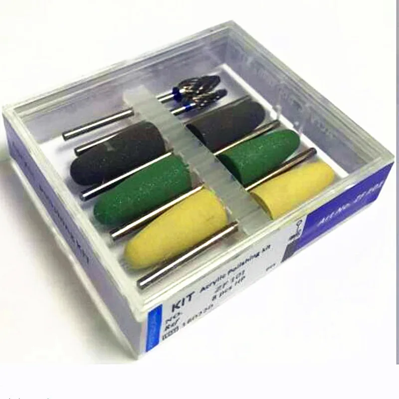 8pcs/set Dental Acrylic Polishing Burs Kit Hp Tungsten Carbide Cutter ...