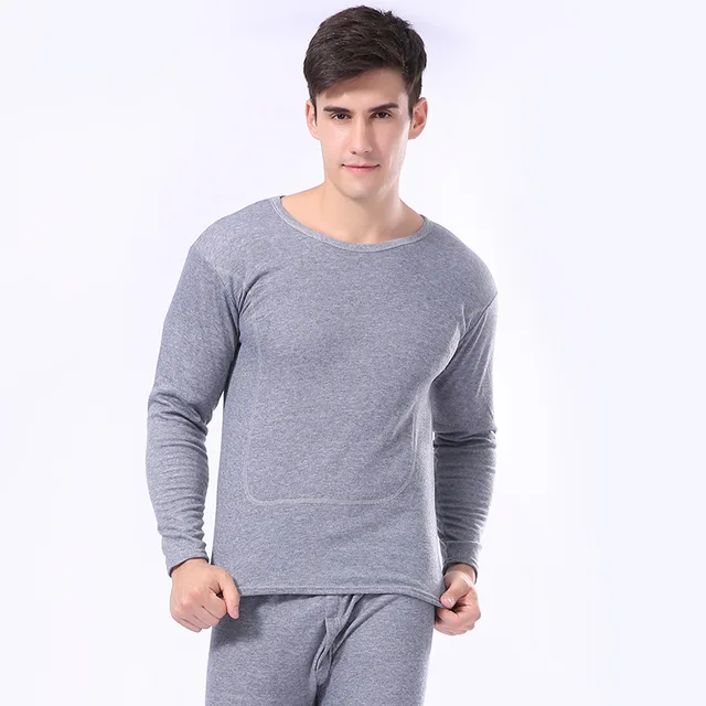 Men's thermal underwear Long Johns sets fleece thick solid winter inner ...