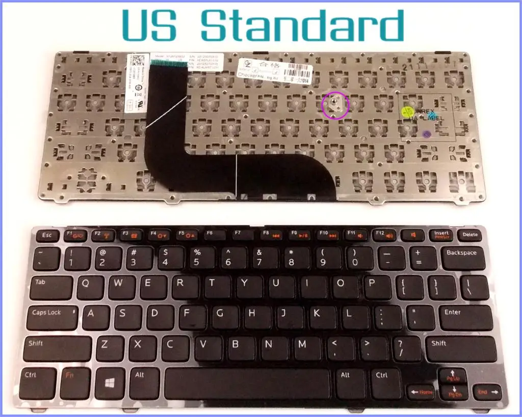 Us English Version Keyboard For Dell Mp-11k53us6920 05fcv3 Mp11k5 90 ...