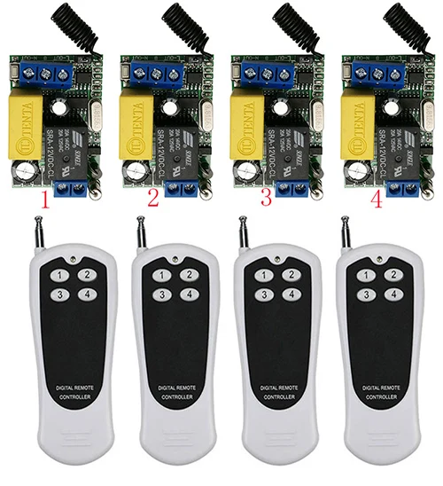 AC220V 1CH 10A RF Wireless Remote Control Switch System Transmitter ...