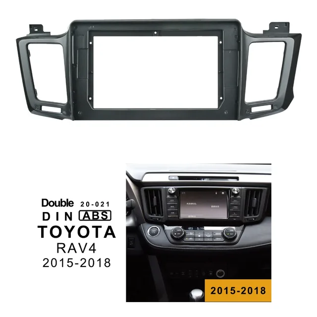 2 Din Car Fascia For Toyota RAV4 2015 2018 Panel Dash Installation Double Din Car Frame For 10 Inch Stereo Fitting Adaptor Kits